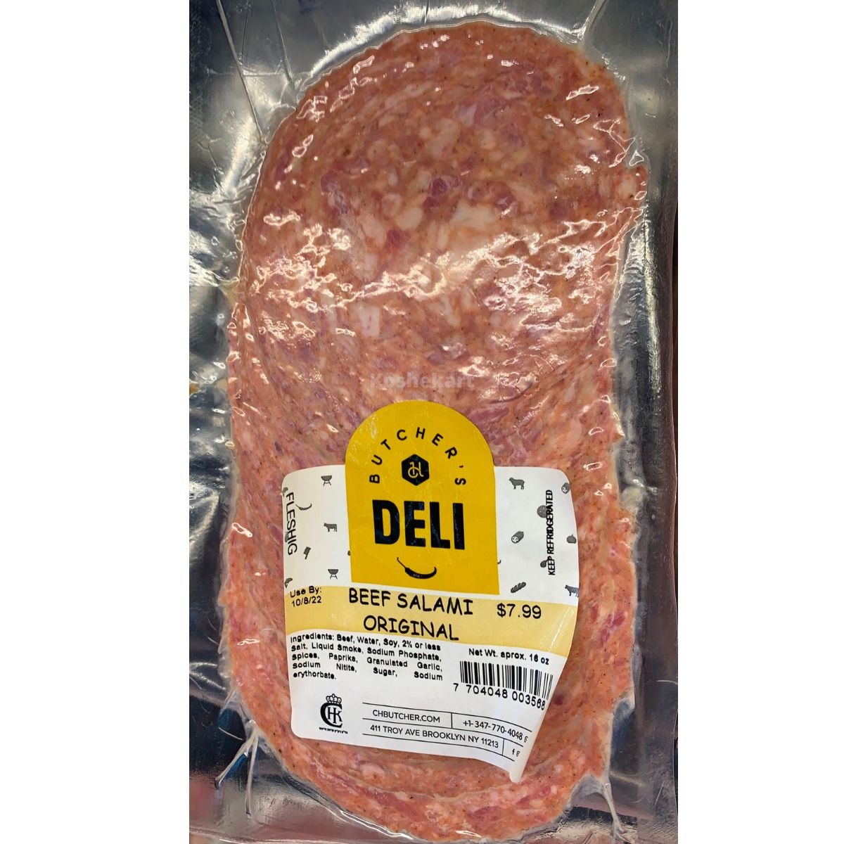 Buy CH Butcher Sliced Original Beef Salami 16 oz | Kosherkart | Free ...
